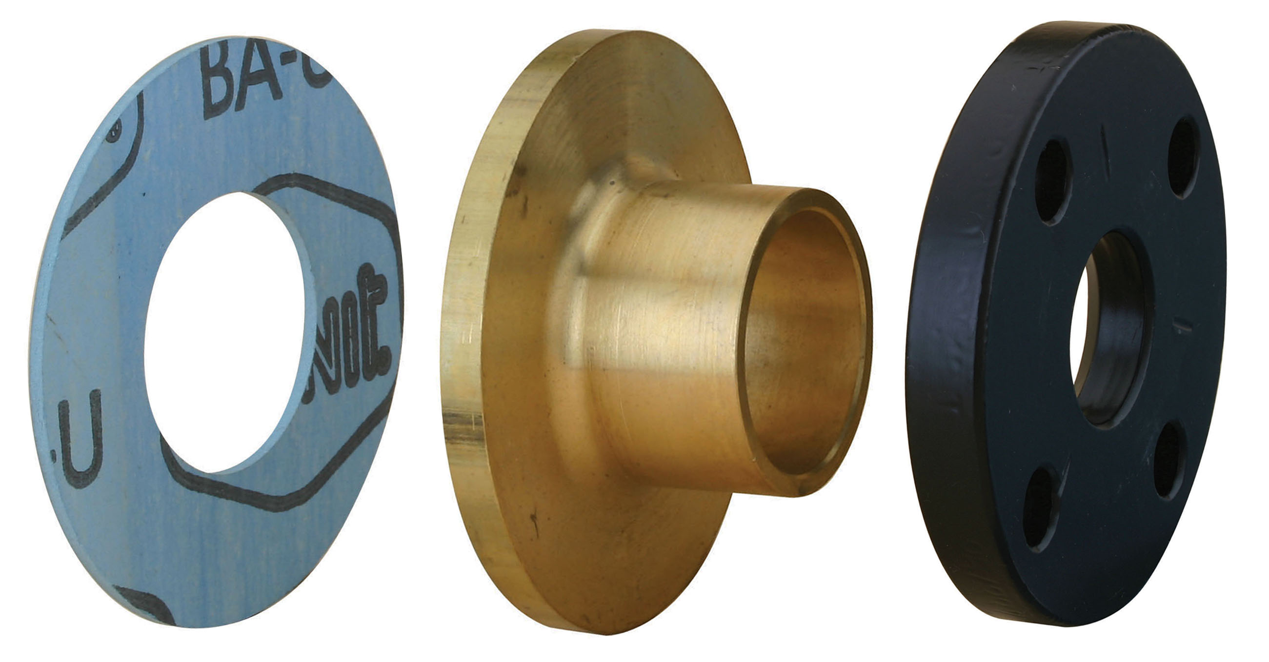 Ensemble 3 pièces bride PN 10, collet à braser sur cuivre et joint ...